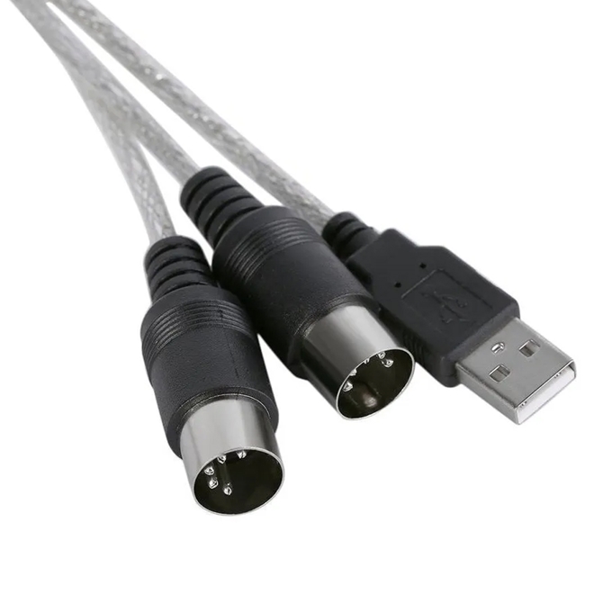 Cabo Interface 2 Midi x USB CMS 2 Metros Teclado PC - Cabo Interface 2 ...