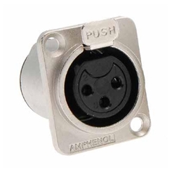 Plug XLR Fêmea Tomada Amphenol AC3FDZ Metal - Plug XLR Fêmea Tomada Amphenol AC3FDZ Metal - AMPHENOL