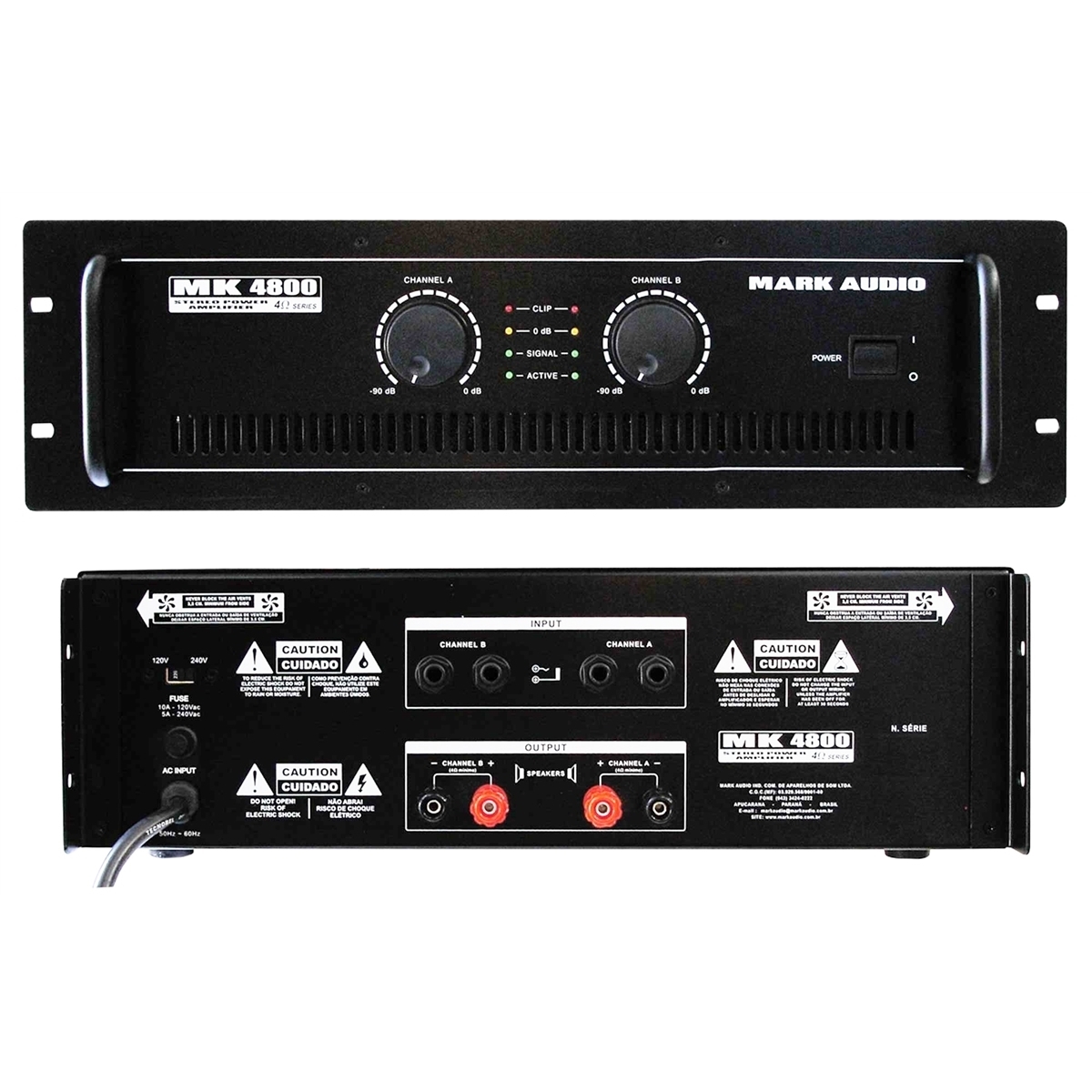 Amplificador de Potência Mark Audio MK4800 800W RMS - Amplificador de ...